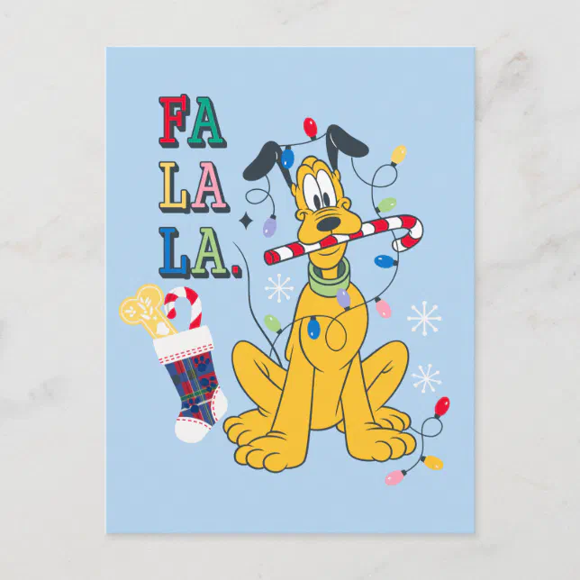 Pluto | Fa La La Holiday Postcard | Zazzle