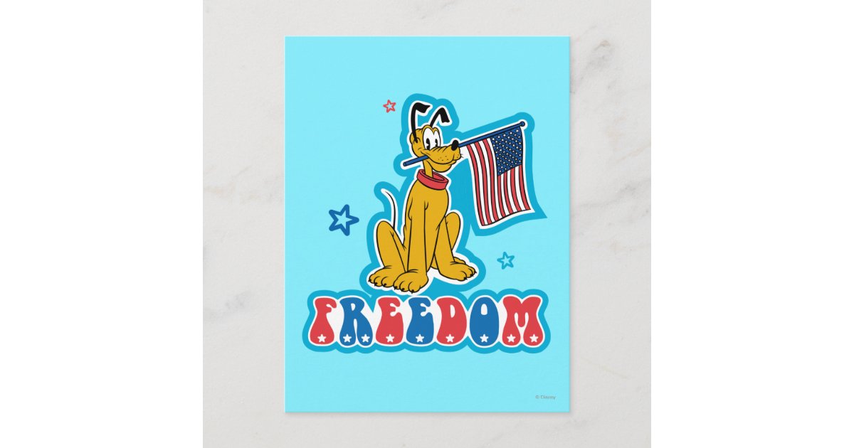 Pluto | Freedom with Flag Postcard | Zazzle