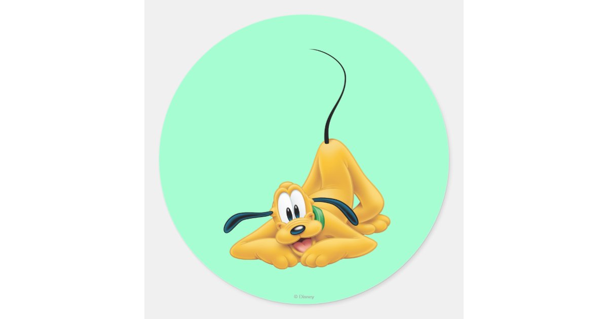Pluto | Laying Down Classic Round Sticker | Zazzle