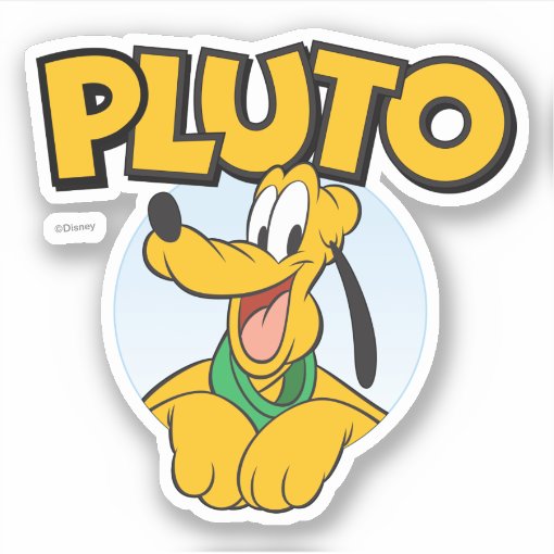 Pluto | Pup with Name Sticker | Zazzle