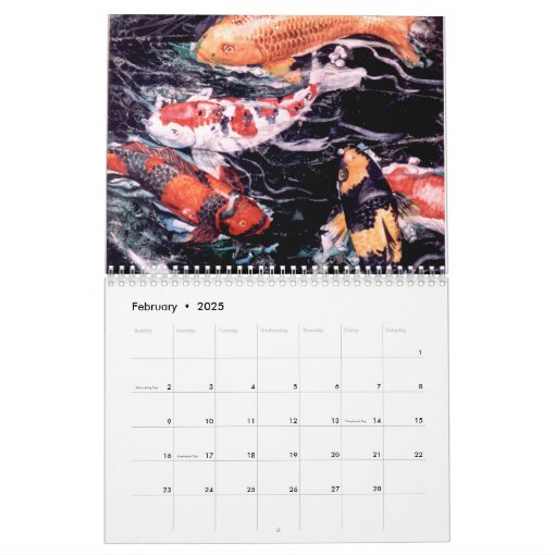 PMACarlson Koi Watercolor Calender Calendar | Zazzle
