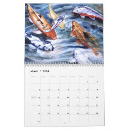 PMACarlson Koi Watercolor Calender Calendar | Zazzle