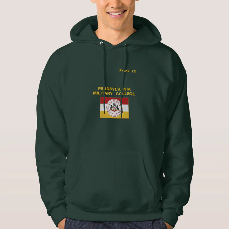 * PMC FLAG HOODIE W/NAME AND CLASS - gold text | Zazzle