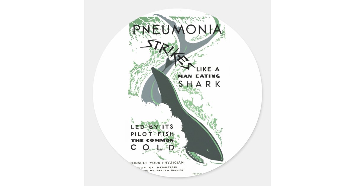 Pneumonia Strikes Classic Round Sticker | Zazzle