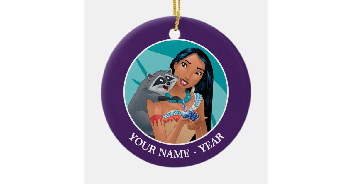 Pocahontas and Meeko Add Your Name Ceramic Ornament | Zazzle