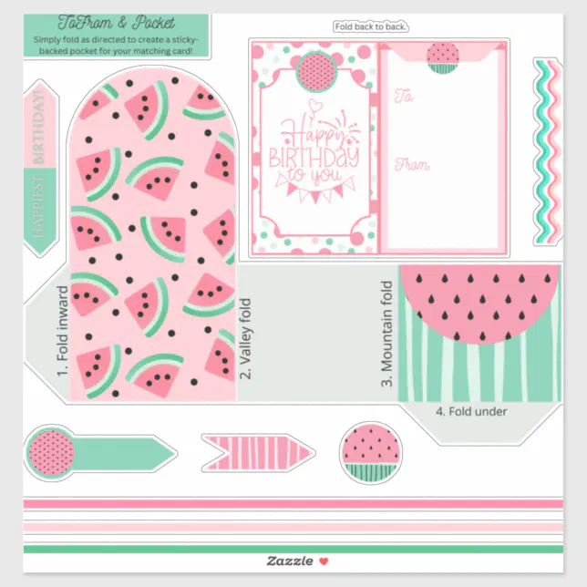 Pocket and Birthday To/From Foldable Sticker | Zazzle