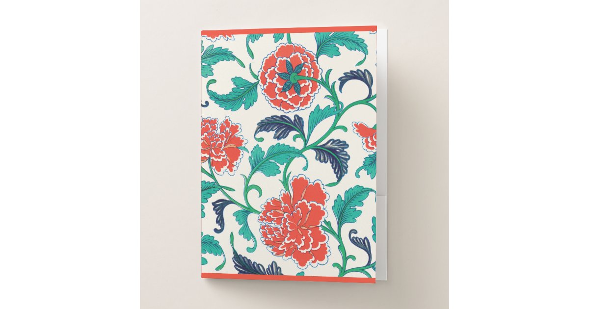 POCKET FOLDER : CHINESE FLORAL DESIGN | Zazzle