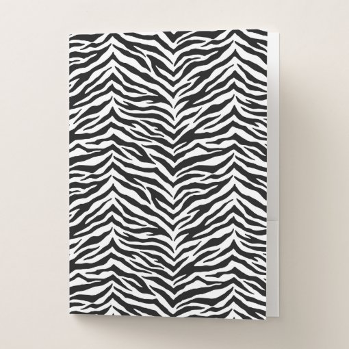 Pocket Folder-Zebra Print Pocket Folder | Zazzle