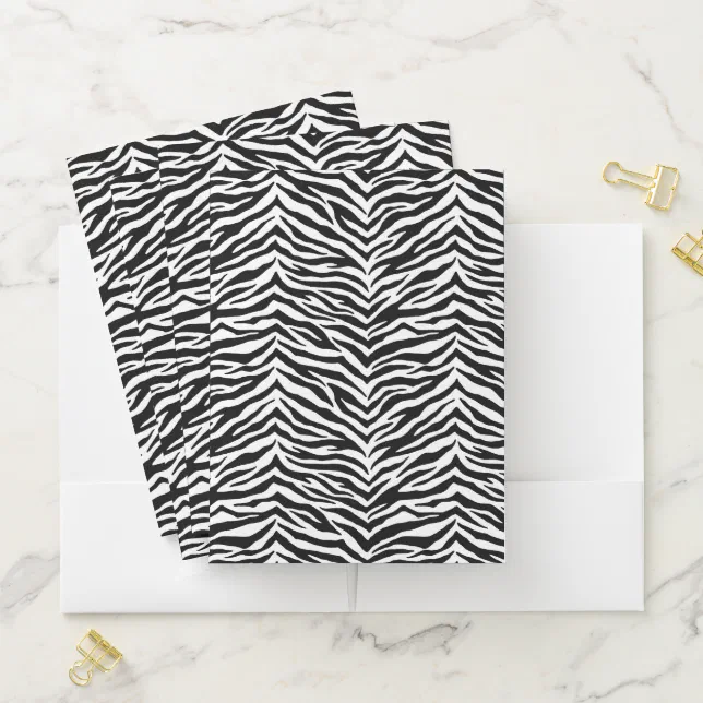 Pocket Folder-Zebra Print Pocket Folder | Zazzle