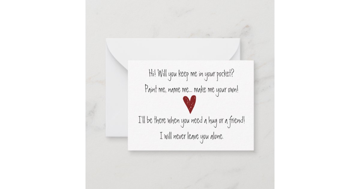 Pocket Hug Note Card | Zazzle