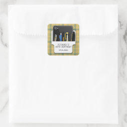 Pocket Protector Geek Party Square Sticker | Zazzle