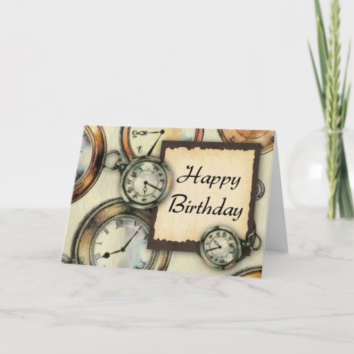 Pocket Watch Birthday Card | Zazzle