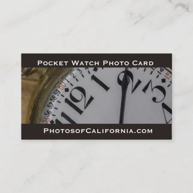 Pocket Watch Photo Business Card | Zazzle