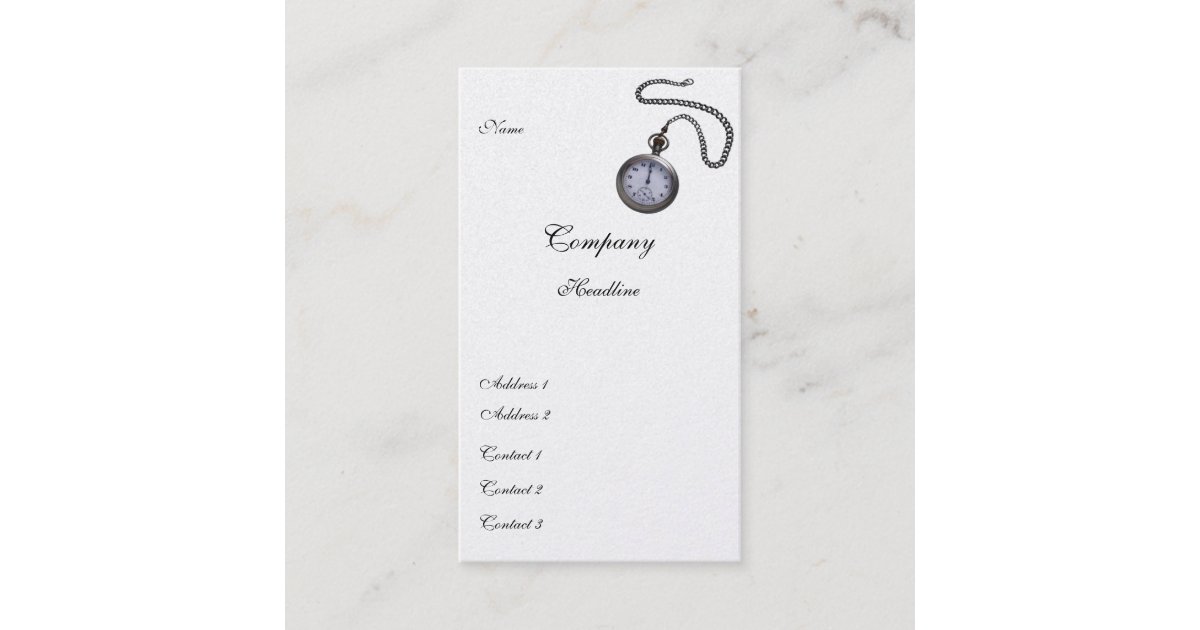 Pocket Watch Profile Card | Zazzle