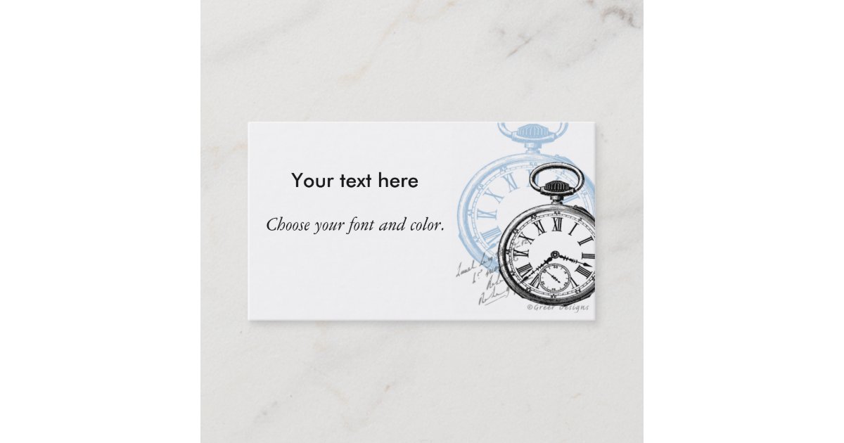 Pocket Watch Timepiece Business Cards | Zazzle