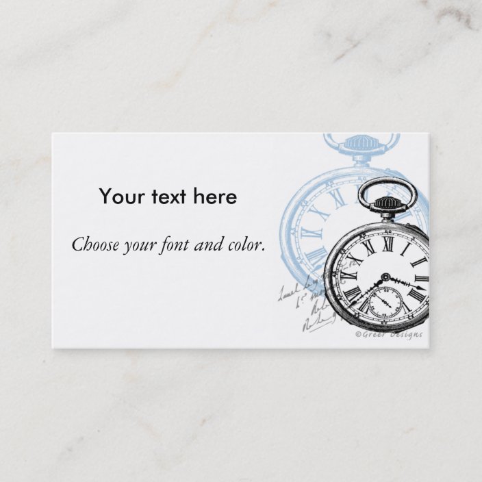 Pocket Watch Timepiece Business Cards | Zazzle.com