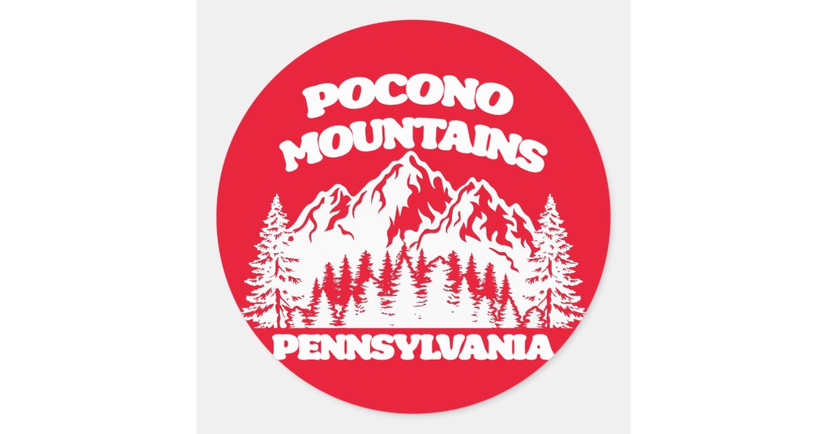 Pocono Mountains Pennsylvania Classic Round Sticker | Zazzle