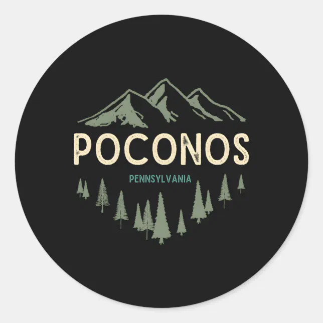 Pocono Mountains Poconos Pennsylvania Classic Round Sticker | Zazzle