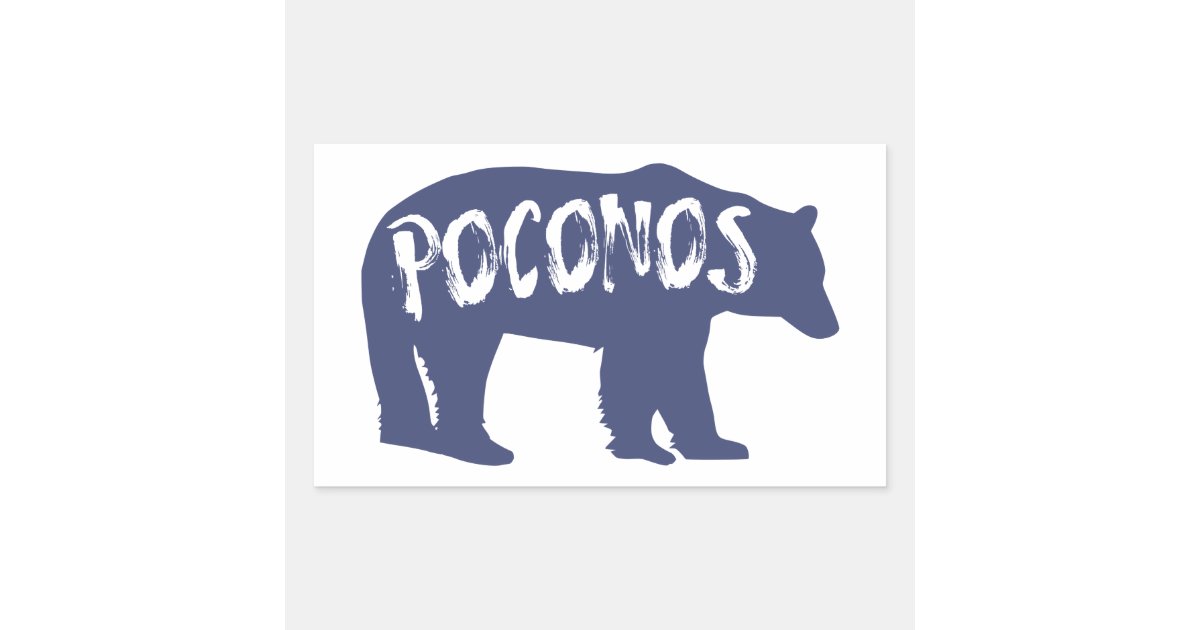 Poconos Bear Rectangular Sticker | Zazzle