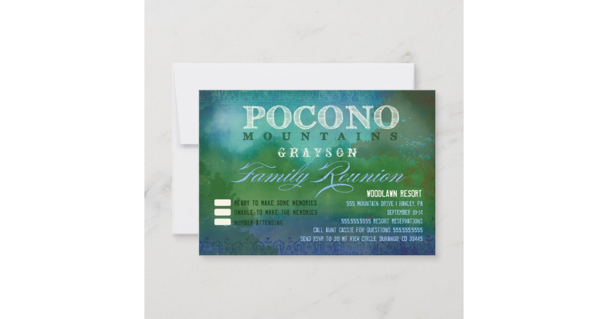 POCONOS Family Reunion Invitation | Zazzle