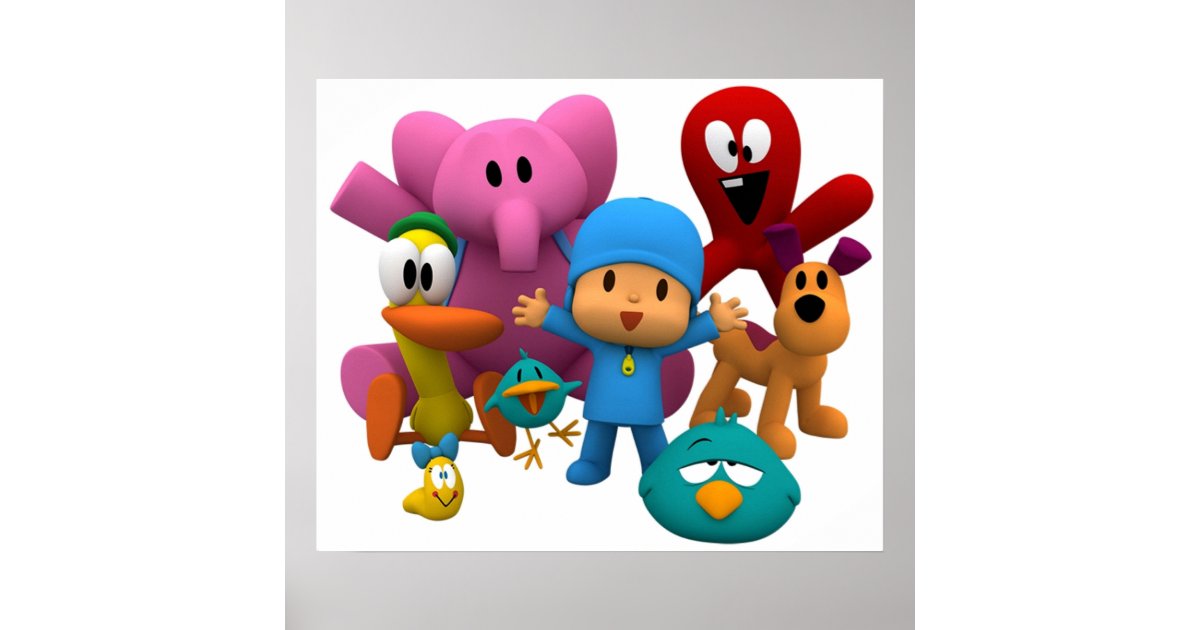 pocoyo and friends are smile Tshirt mask and stic Poster | Zazzle