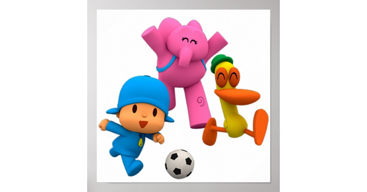 pocoyo playing football poster | Zazzle