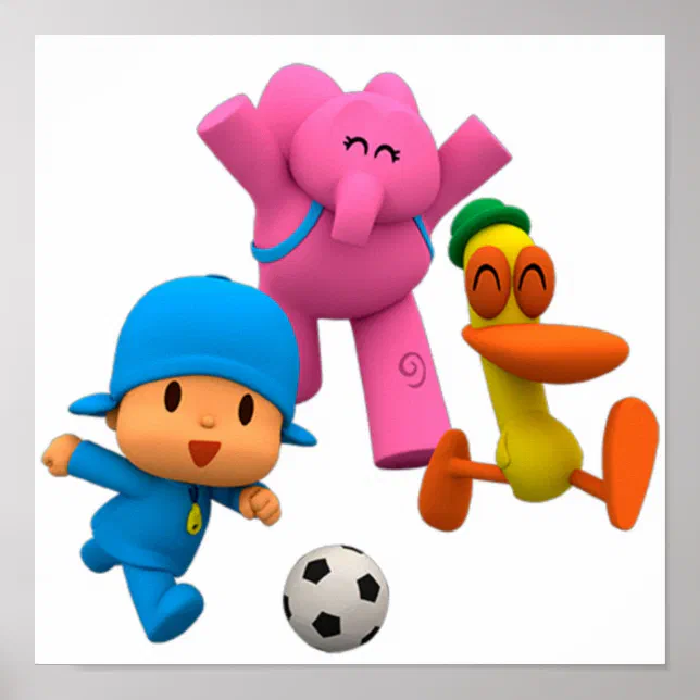 pocoyo playing football poster | Zazzle