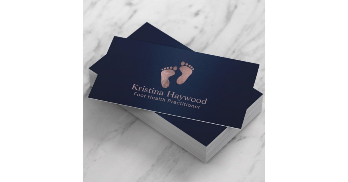 Podiatrist Foot Health Practitioner Navy Blue Business Card | Zazzle