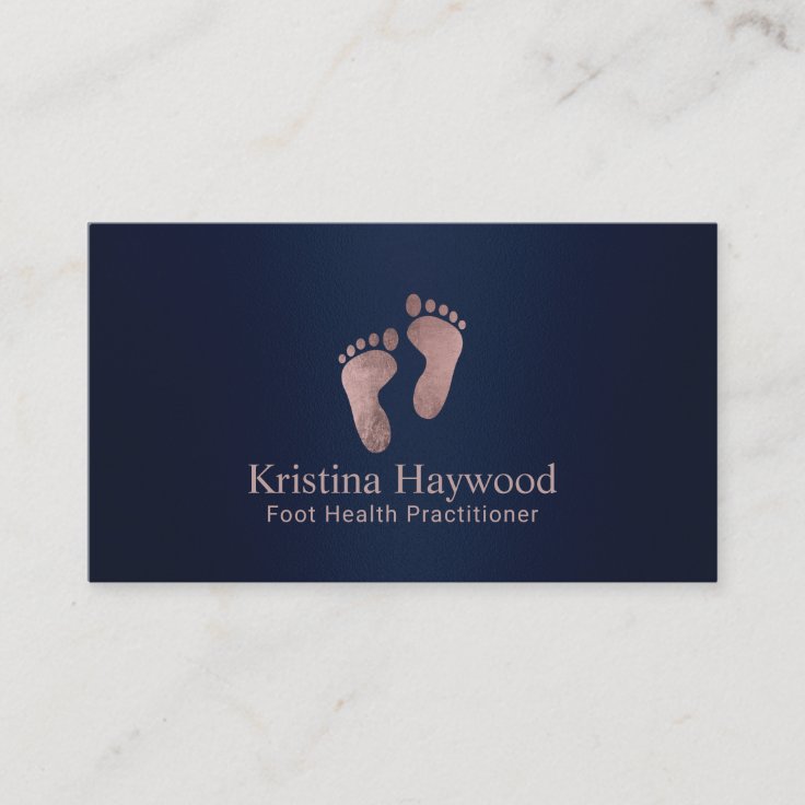 Podiatrist Foot Health Practitioner Navy Blue Business Card | Zazzle