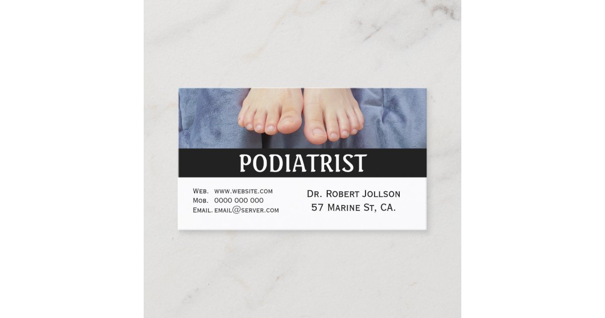 Podiatrist Medical Appointment Feet Business Cards | Zazzle