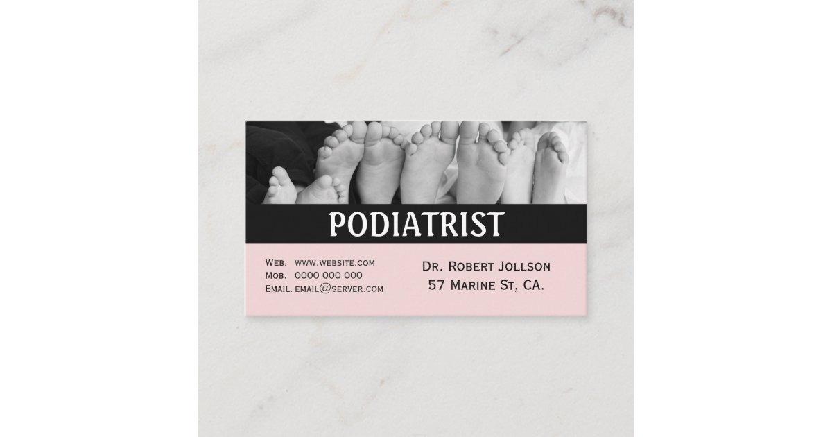 Podiatrist Medical Appointment Pink Business Card | Zazzle