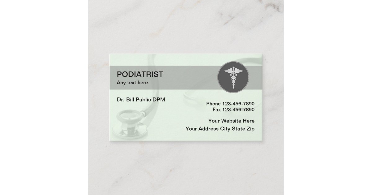 Podiatrist Modern Medical Business Cards | Zazzle