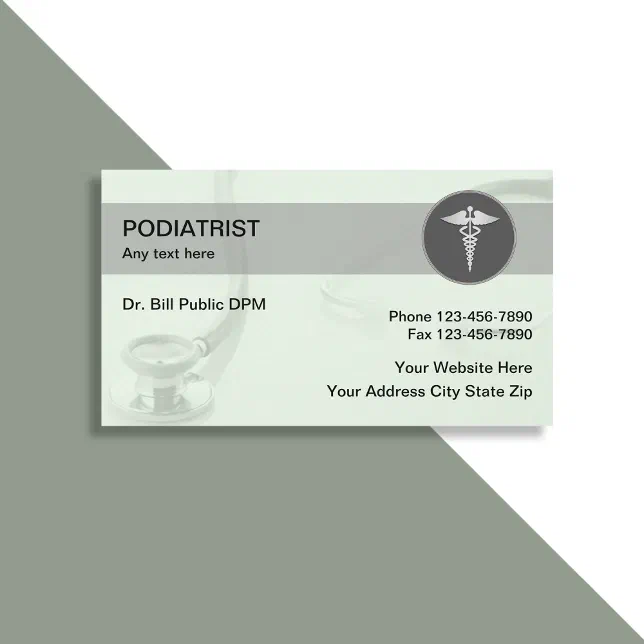 Podiatrist Modern Medical Business Cards | Zazzle