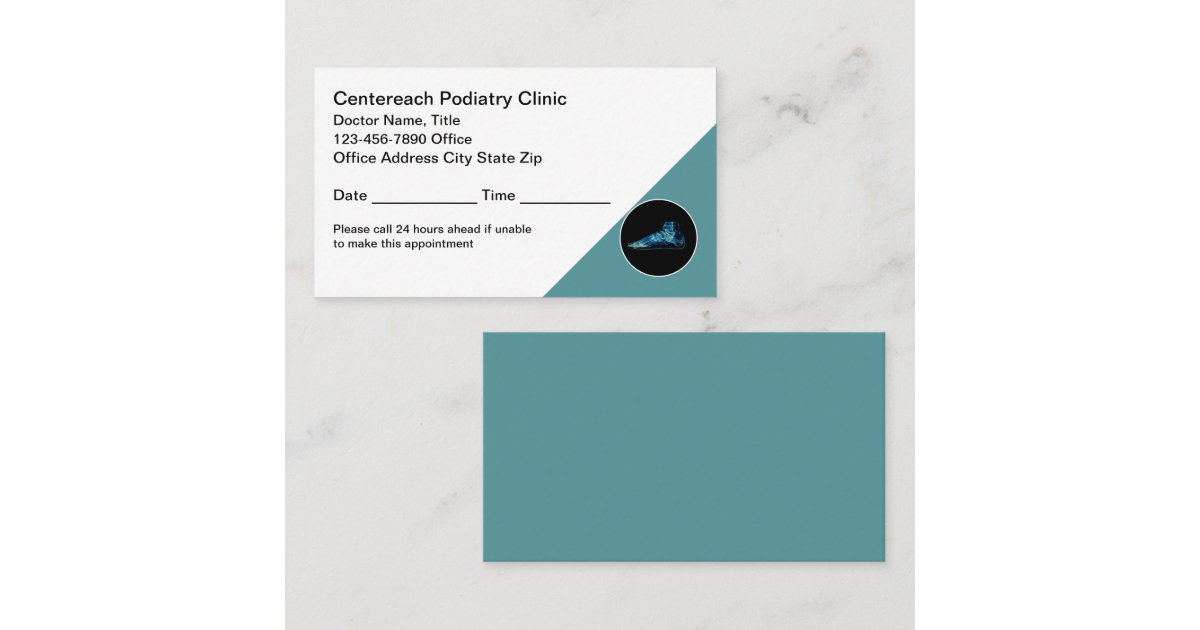 Podiatrist Office Appointment of Podiatry Business Card | Zazzle
