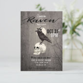 Poe Raven Halloween Party Invitation | Zazzle