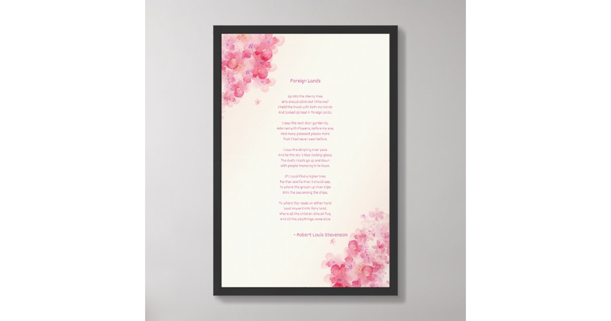 Poem On a Poster For Nursery or Child's Bedroom | Zazzle