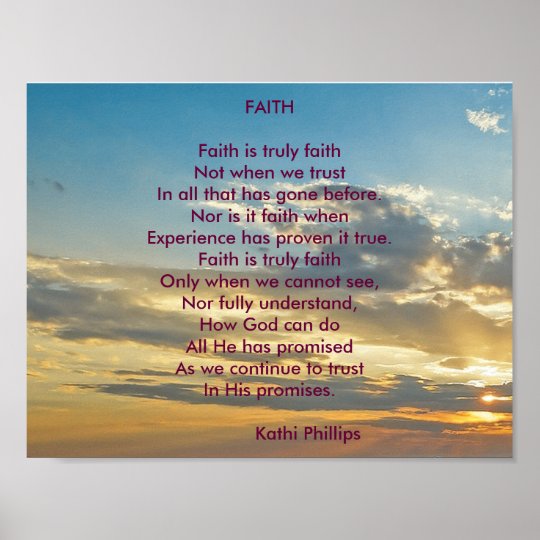 Poem Poster: "Faith" Poster | Zazzle.com