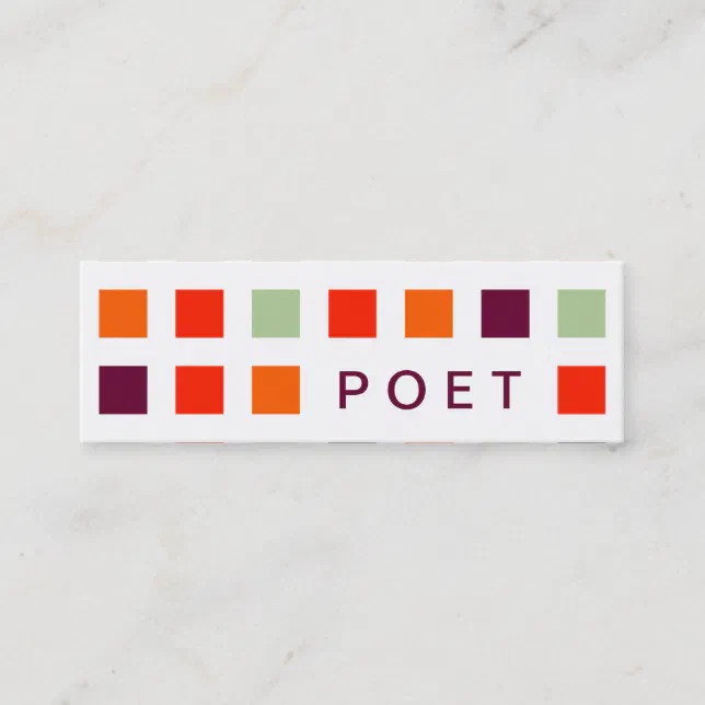 POET (mod squares) Mini Business Card | Zazzle