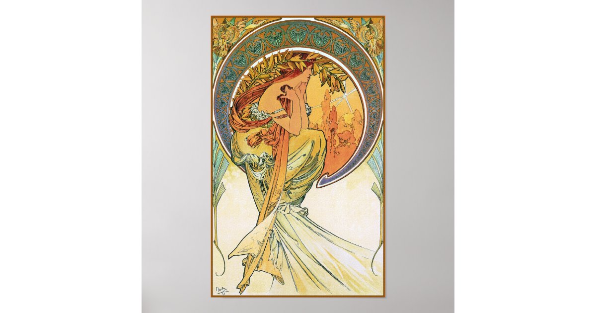 Poetry by Alphonse Mucha Poster | Zazzle