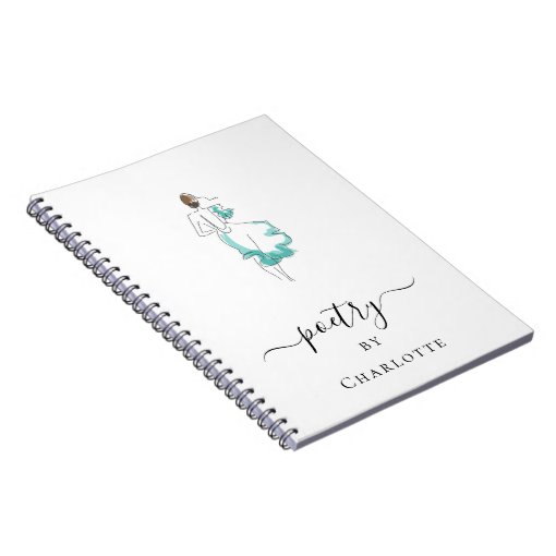 Poetry custom artwork monogram typography notebook | Zazzle
