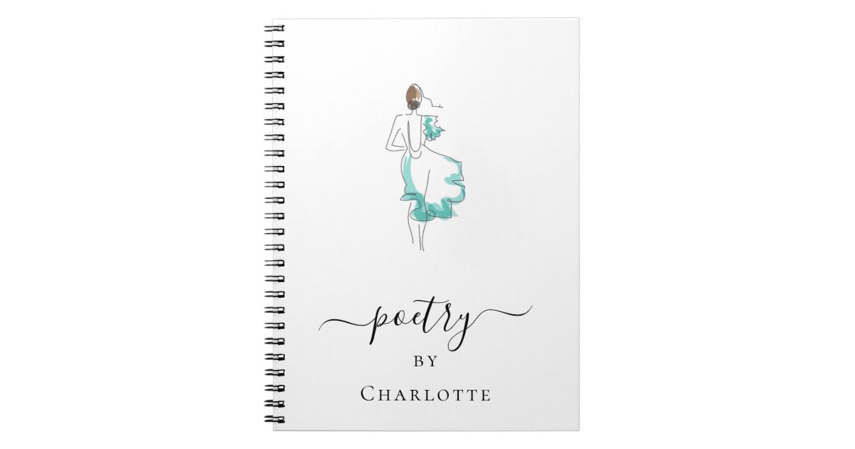 Poetry custom artwork monogram typography notebook | Zazzle