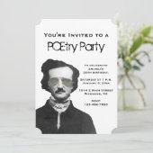 POEtry Party Invitations with Edgar Allan Poe | Zazzle