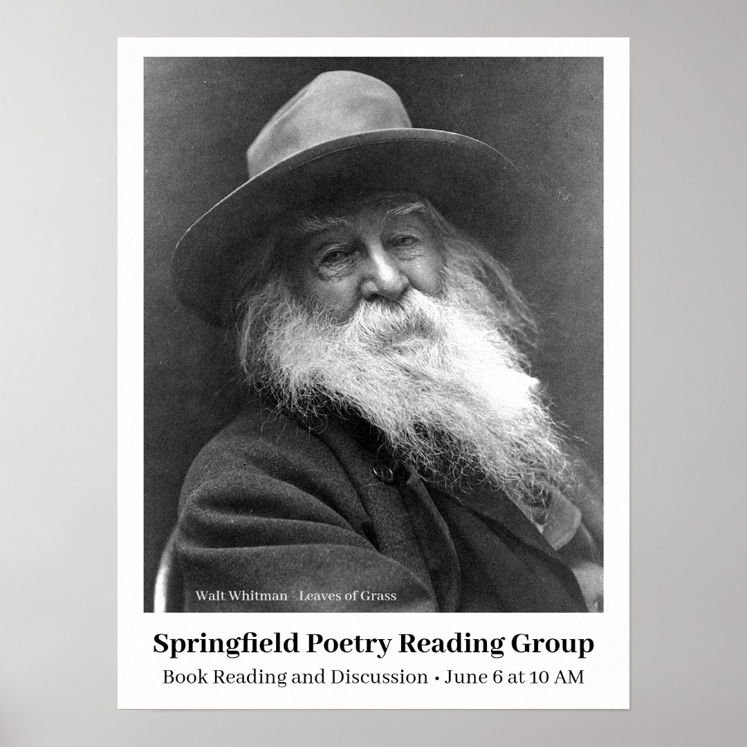 Poetry Reading Event Walt Whitman Anniversary Poster | Zazzle