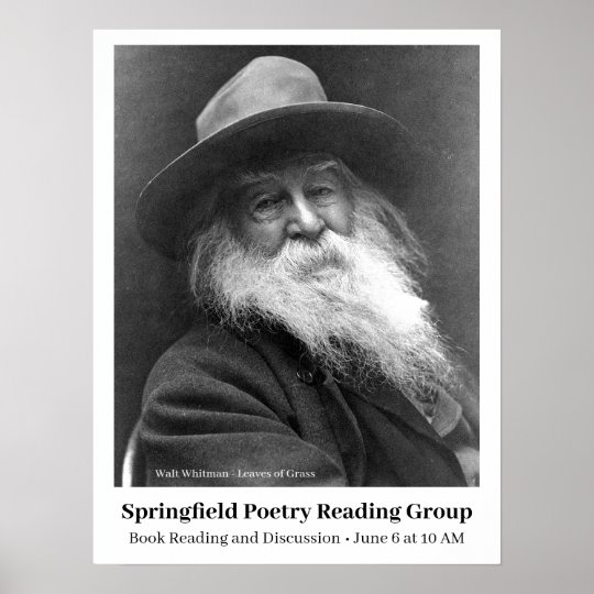 Poetry Reading Event Walt Whitman Anniversary Poster | Zazzle.com