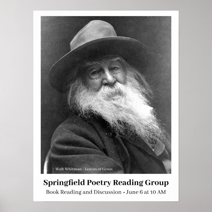 Poetry Reading Event Walt Whitman Anniversary Poster | Zazzle