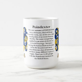 Poindexter, the Origin, the Meaning and the Crest Coffee Mug | Zazzle