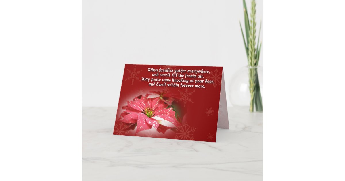 Poinsettia and Poem Christmas Card | Zazzle