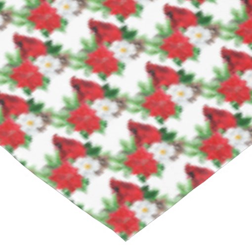Poinsettia Bouquet Red Cardinal Holiday Tablecloth | Zazzle