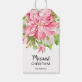 Poinsettia Floral Christmas Holiday Favor Gift Tags | Zazzle