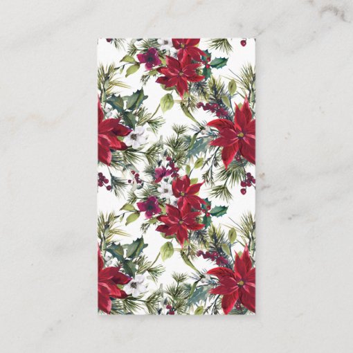 Poinsettia Holly Baby Shower Diaper Raffle Ticket Enclosure Card | Zazzle